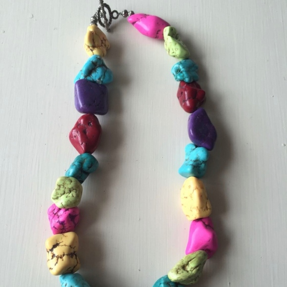Jewelry | Multicolor Rock Nugget Necklace | Poshmark